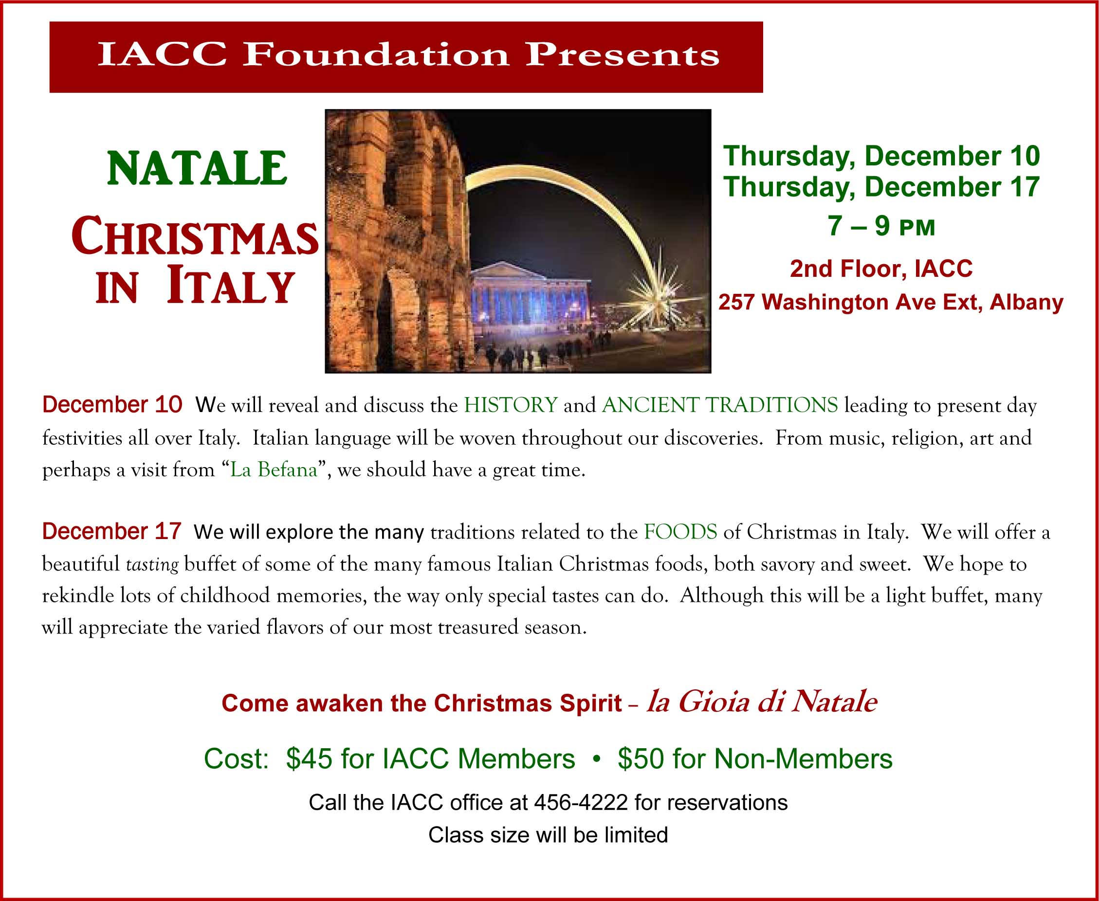 Natale: Christmas In Italy Class – The Italian American Community Center