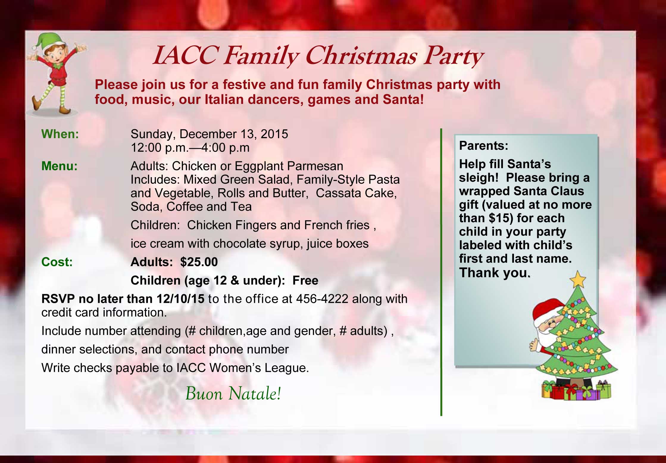 Family Christmas Party – The Italian American Community Center