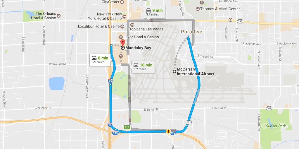 Mandalay Bay Parking Map